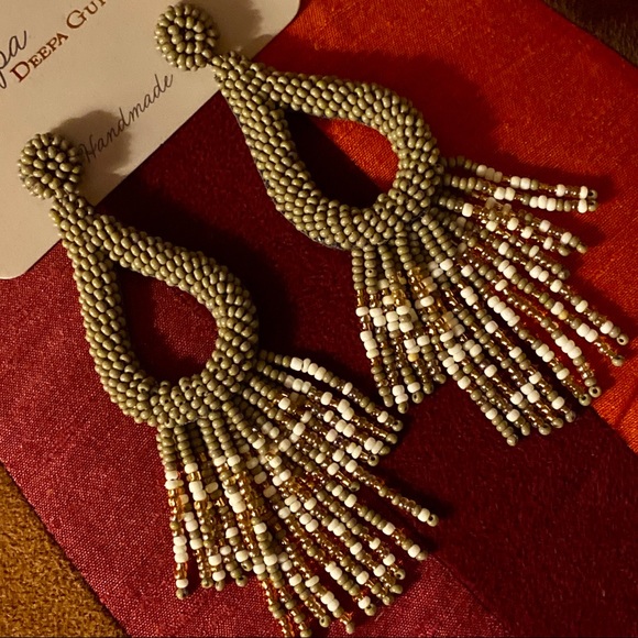 Deepa Gurnani | Jewelry | Nwt Deepa Gurnani Beaded Tassel Hoop ...